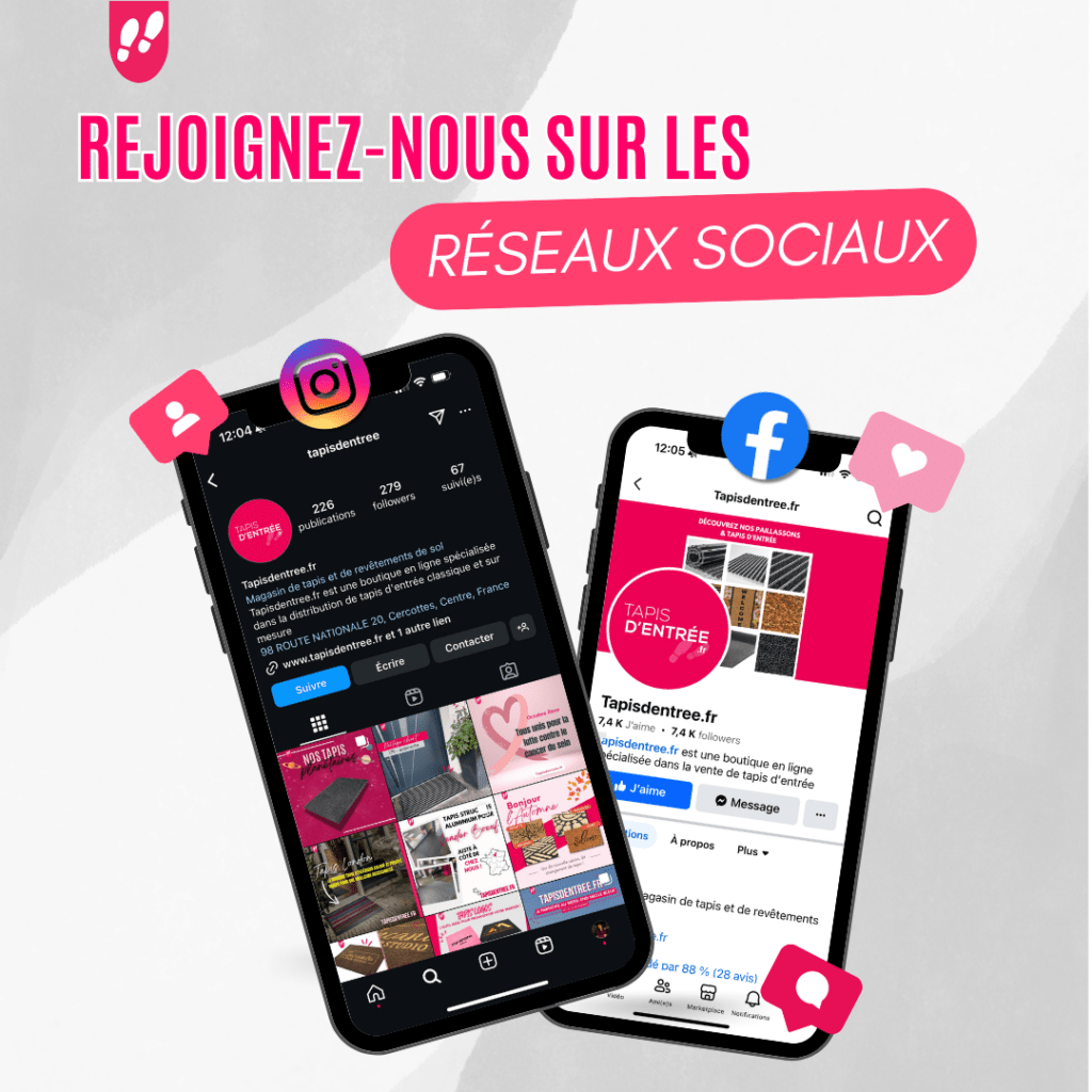 Tapis d’entrée : Rejoignez-nous sur les réseaux sociaux ! – Tapis d'Entrée